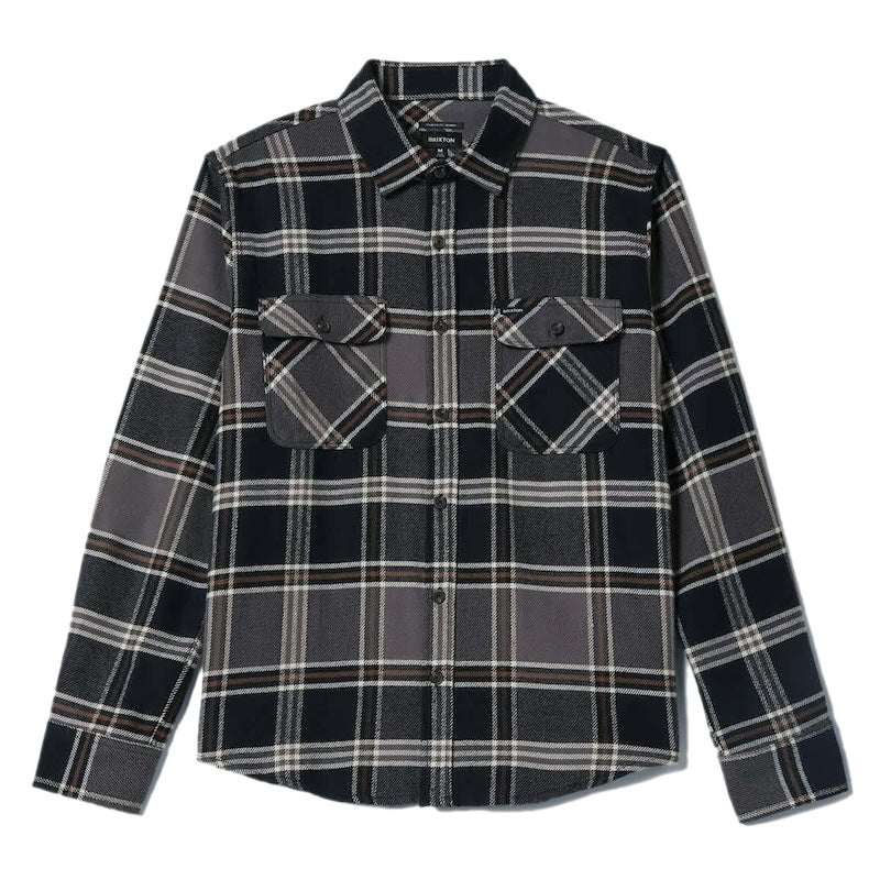 BRIXTON L/Sシャツ "BOWERY L/S FLANNEL" (Black / Charcoal / Pinecone) – PLUGS